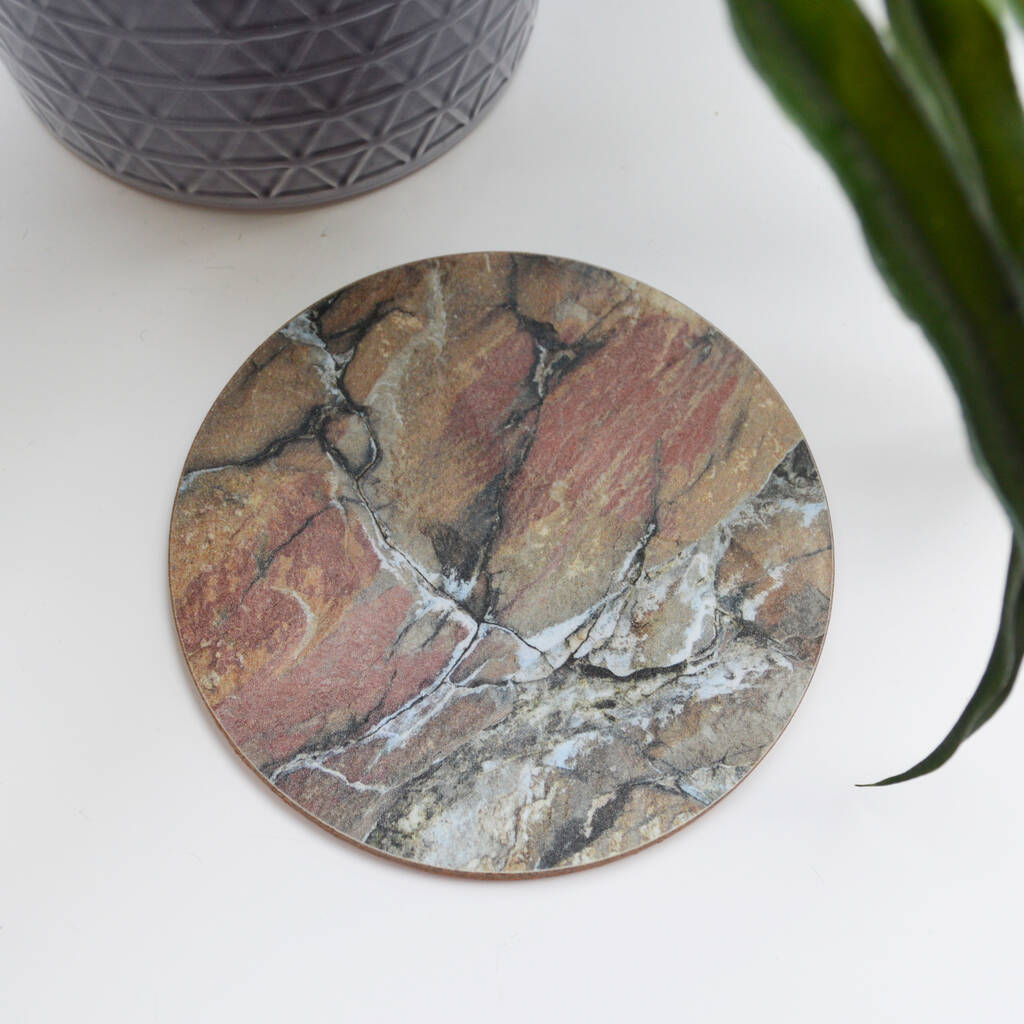 Round ‘Earth’ Red Coaster By Ruth Holly | notonthehighstreet.com