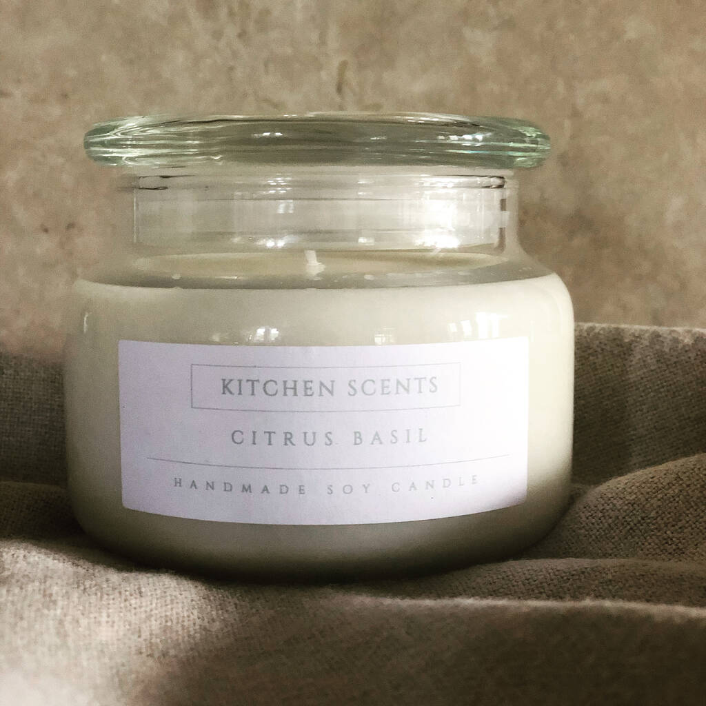 Citrus Basil Soy Candle By Kitchen Scents | notonthehighstreet.com