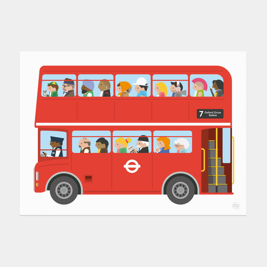 Red London Bus Print By Showler and Showler | notonthehighstreet.com