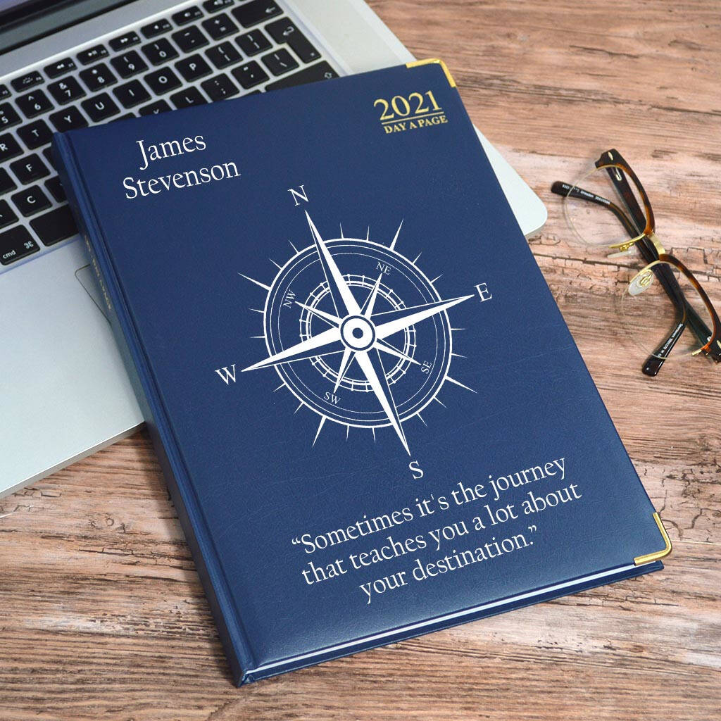 Personalised A4 Diary With Compass Design By Gifts Online4 U ...