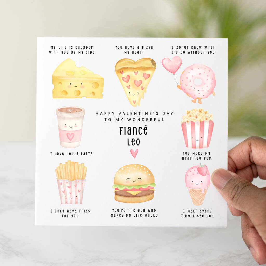 Personalised Food Puns Fiancé Valentine's Day Card By Swootsy