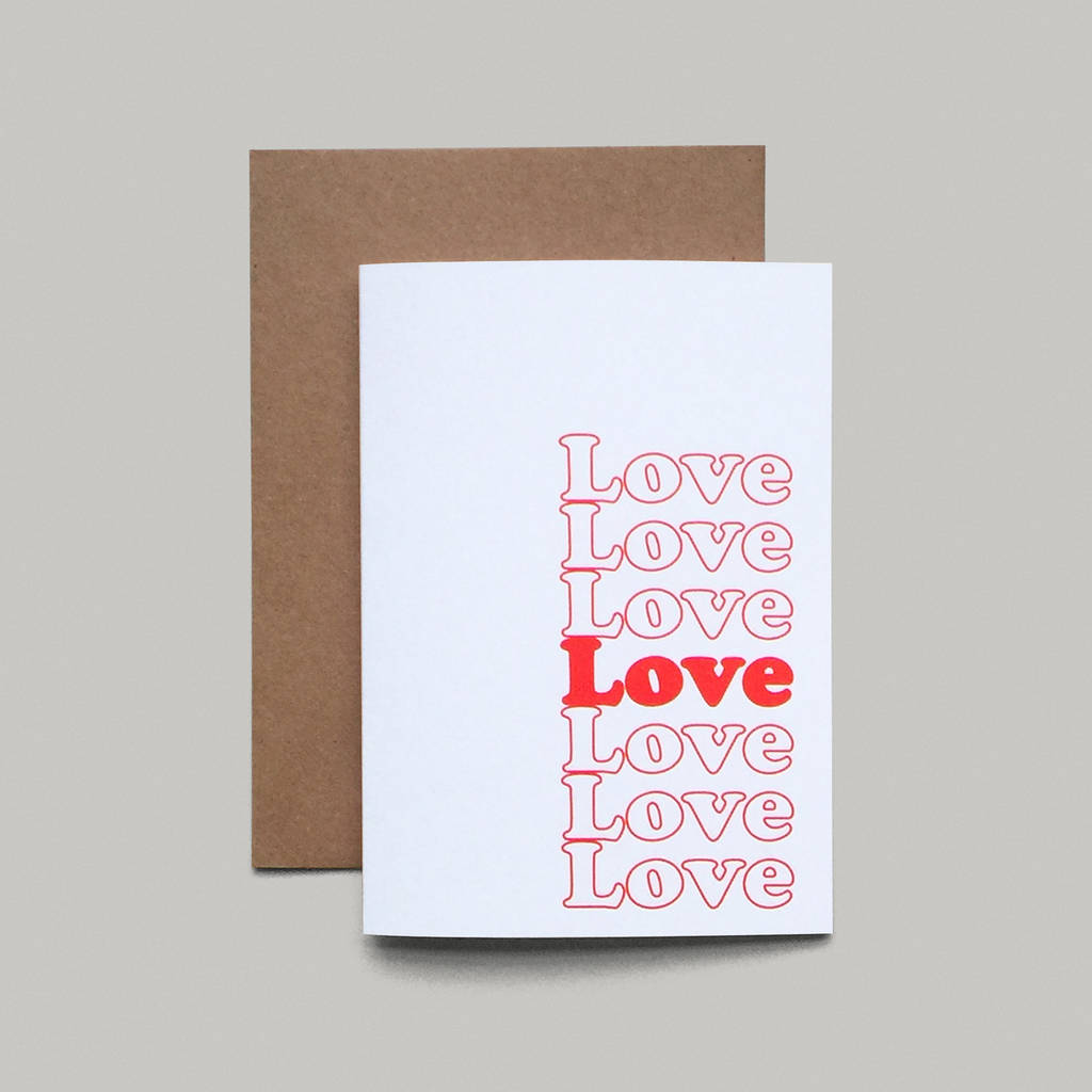 love love love valentine's card by i am a | notonthehighstreet.com