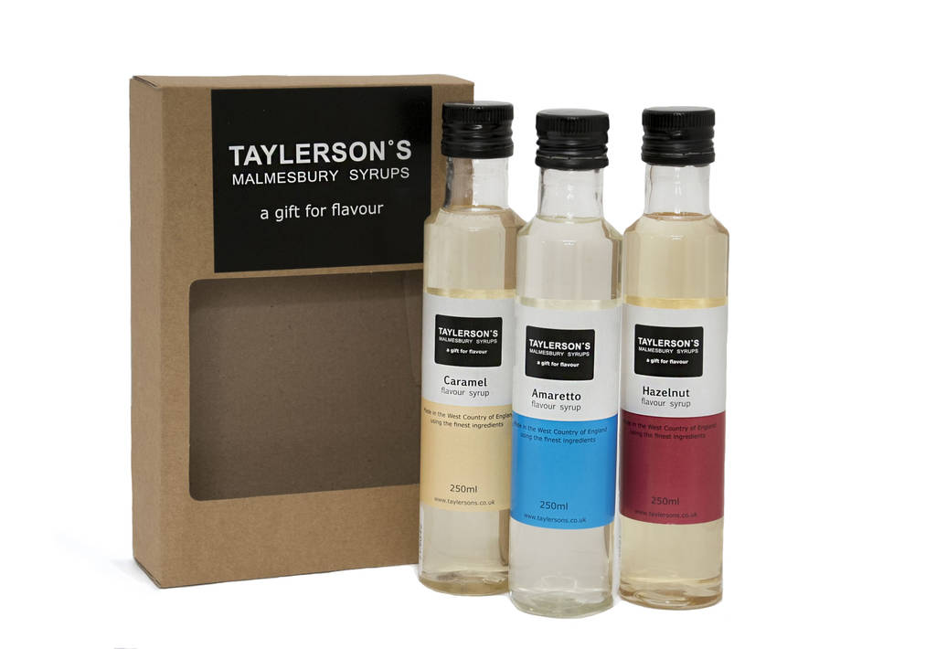 artisan flavoured syrups box of three by taylerson's malmesbury syrups ...