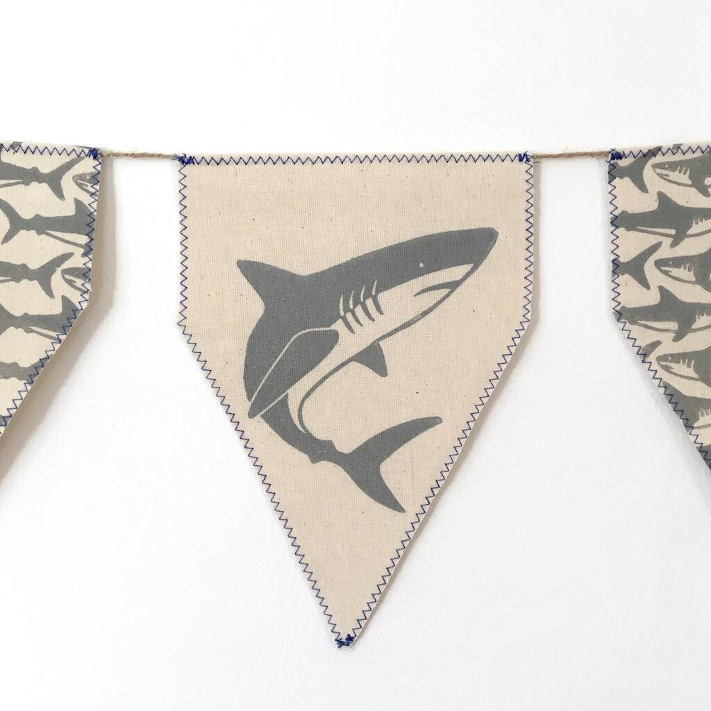 Shark Bunting, Wall Hanging. Handmade By Cetus