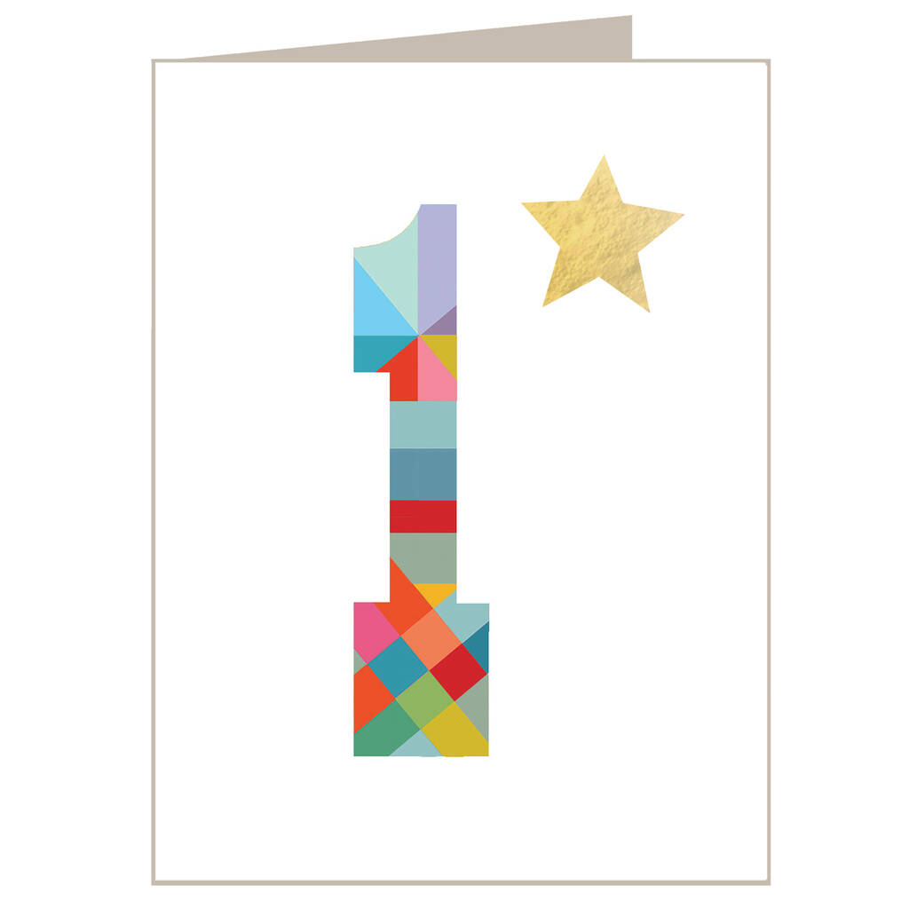 Mini Gold Star Number One Card By Kali Stileman Publishing ...
