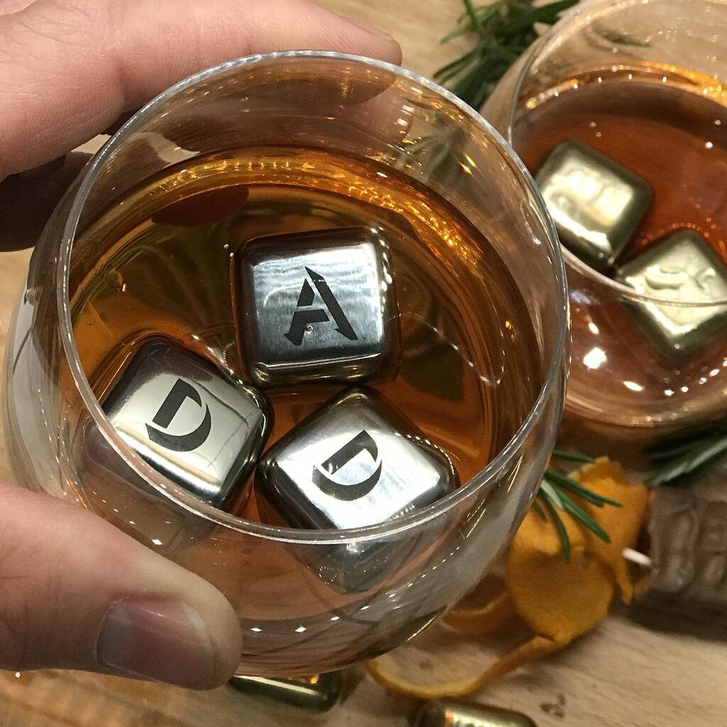 Personalised Gold Steel Ice Cubes By Ginger Rose | notonthehighstreet.com