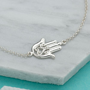 Personalised Sterling Silver Fatima Hand Bracelet By Lily Charmed ...