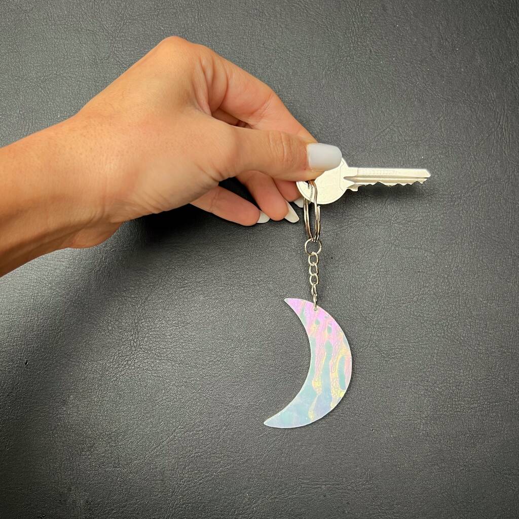 Glass Moon Keyring By MMC Glass