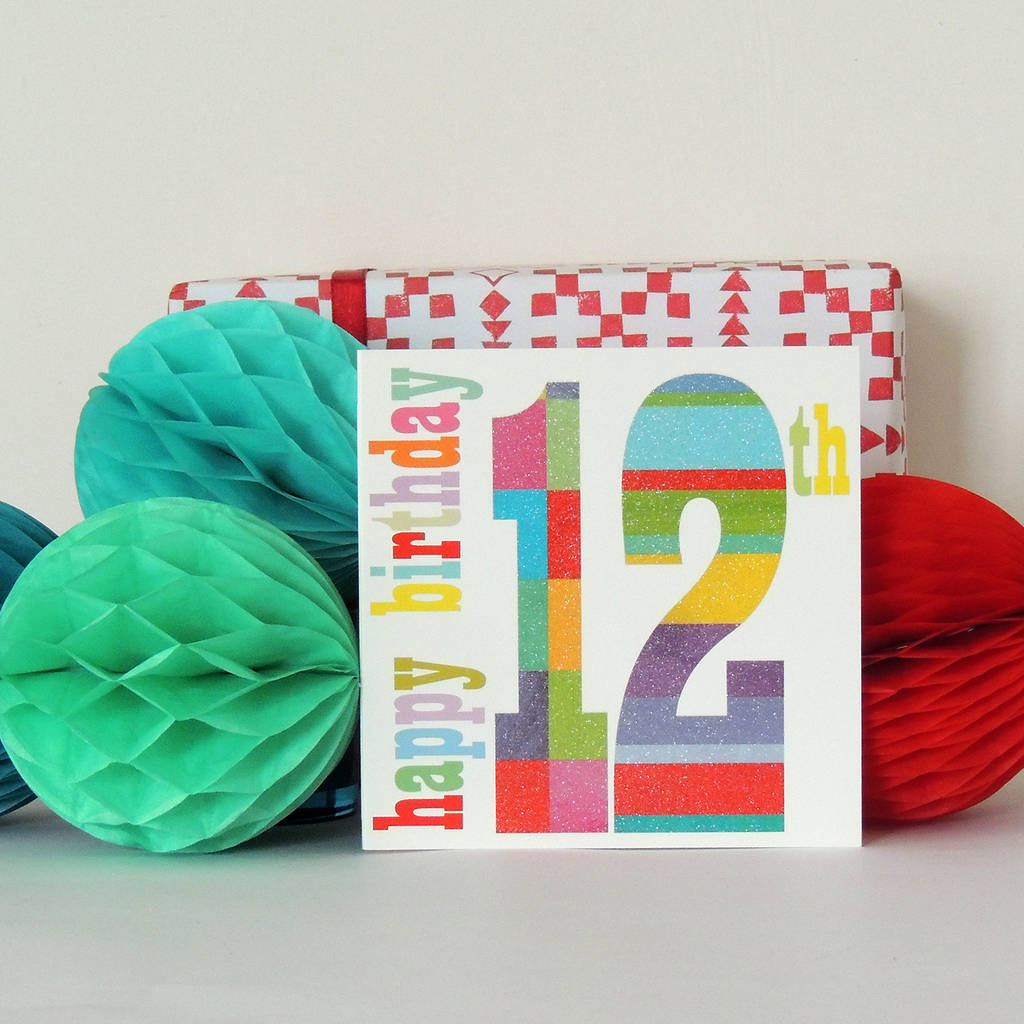 sparkly 12th birthday card by kali stileman publishing ...