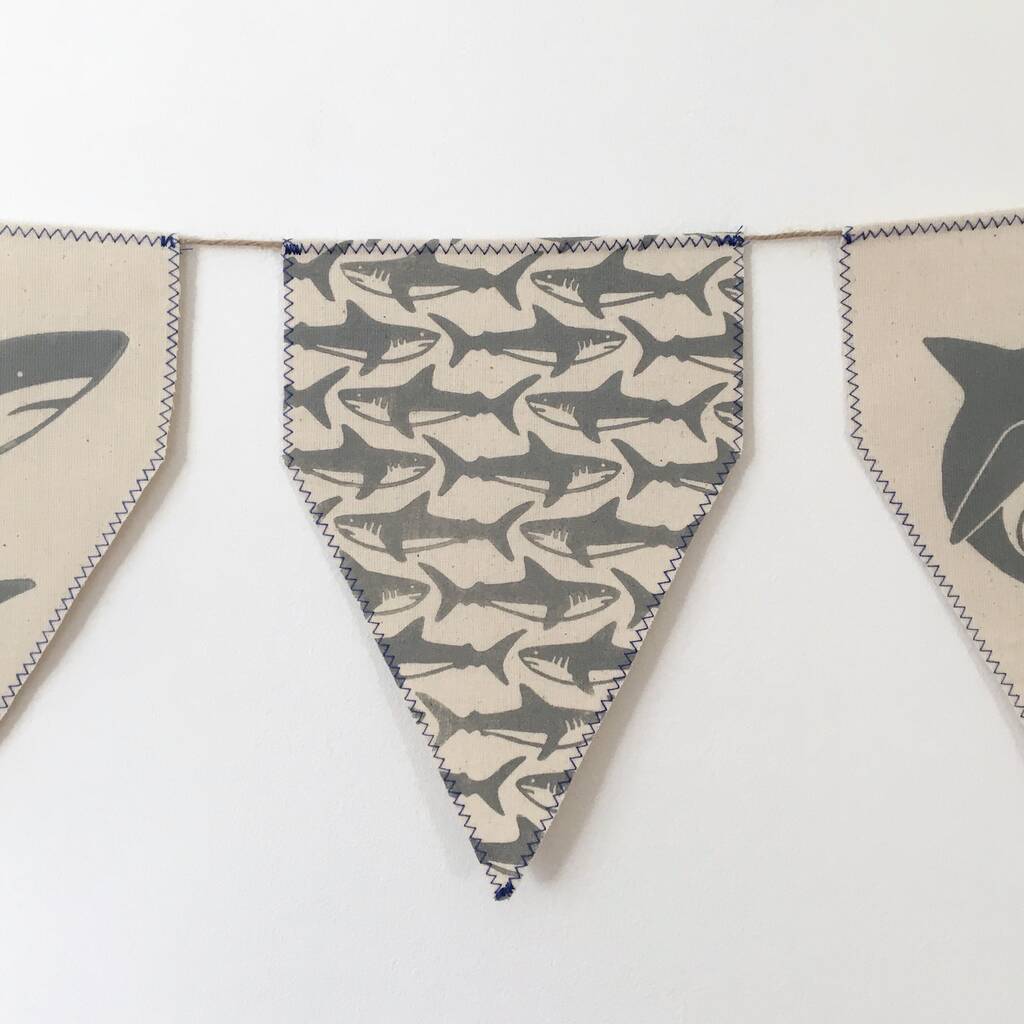 Shark Bunting, Wall Hanging. Handmade By Cetus