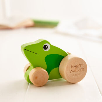 Personalised Push Along Wooden Frog Toy By Twenty Seven ...