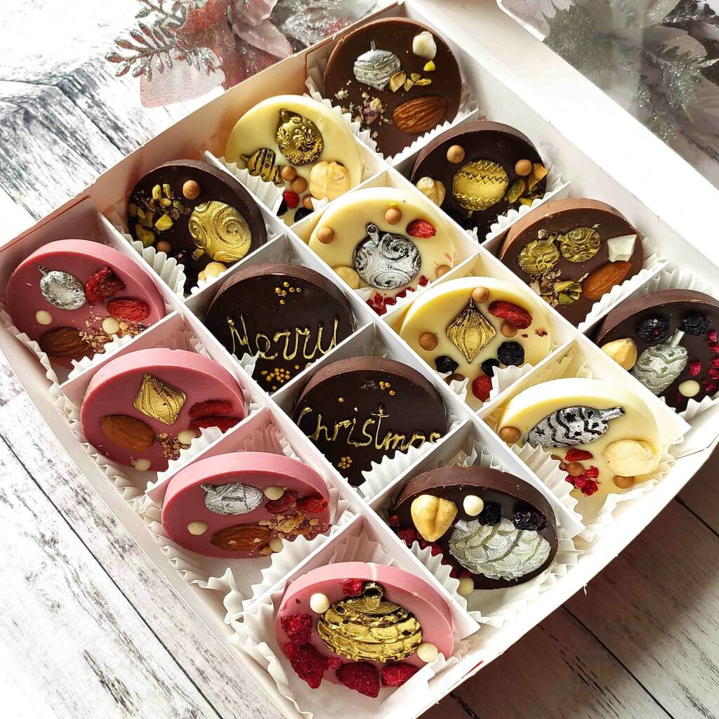 Personalised Christmas Chocolate Rounds, Artisan Treat By The Unique ...