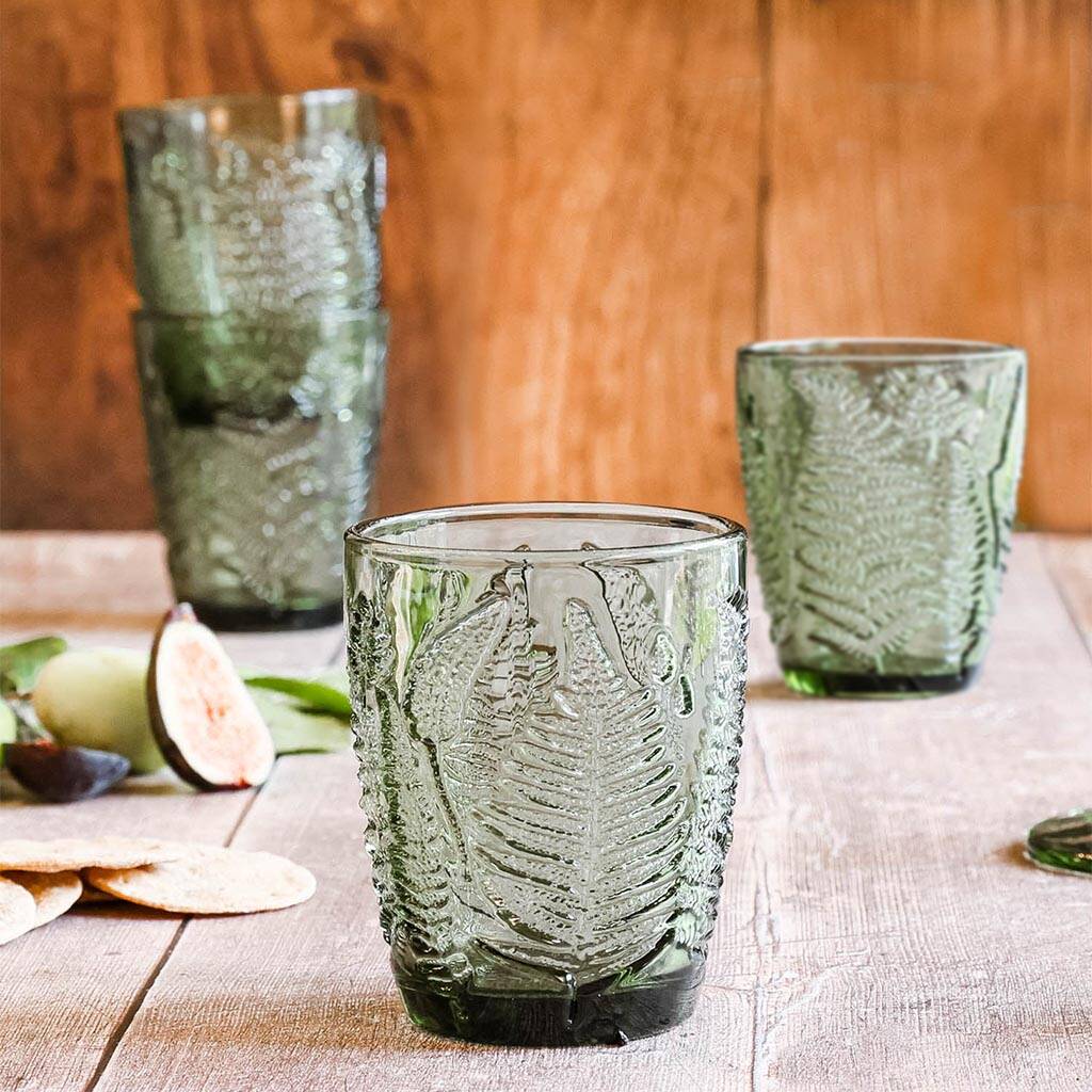 Set Of Four Vintage Embossed Tumblers By Dibor | notonthehighstreet.com