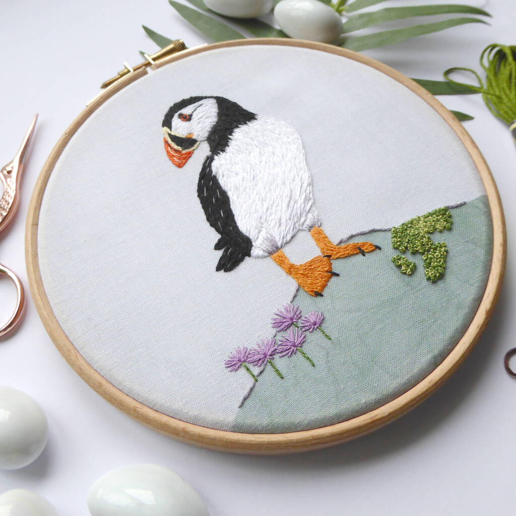 Puffin Embroidery Kit By Piwi's Crafts | notonthehighstreet.com