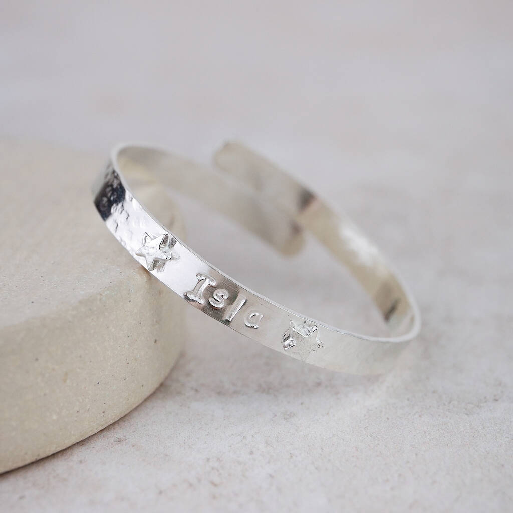 Sterling Silver Personalised Boys Christening Bangle By Lucy Kemp ...