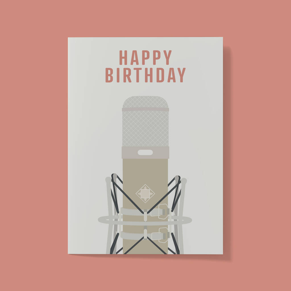 Microphone Birthday Card | Music Greetings Card By Thirty Forest ...