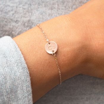 personalised initial disc bracelet by bloom boutique ...