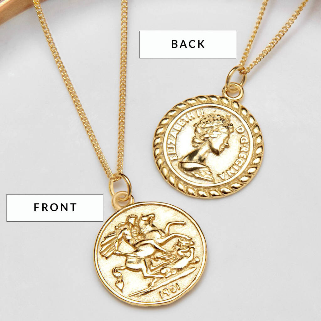 Small Gold Coin Necklace With Reversible Pendant By MUCHV ...