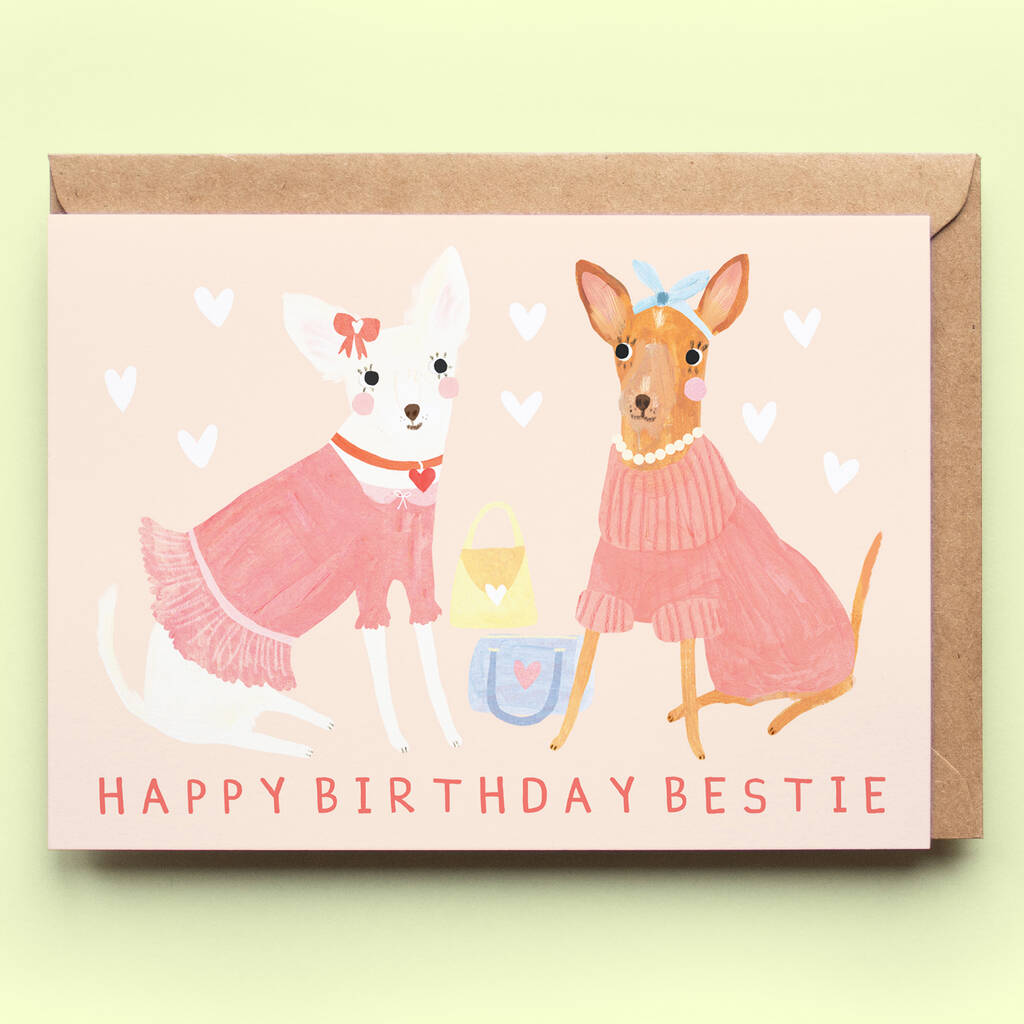 Bestie Dogs Birthday Card By Darcie Olley