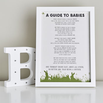 A Guide To Babies Poem By Shmuncki | notonthehighstreet.com