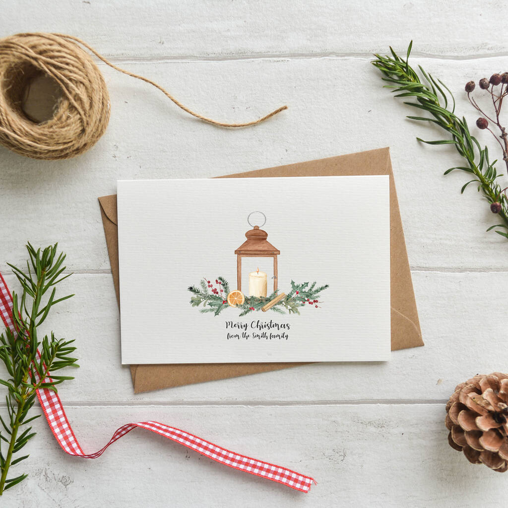 Personalised Christmas Lantern Cards By High Tide Illustrations ...