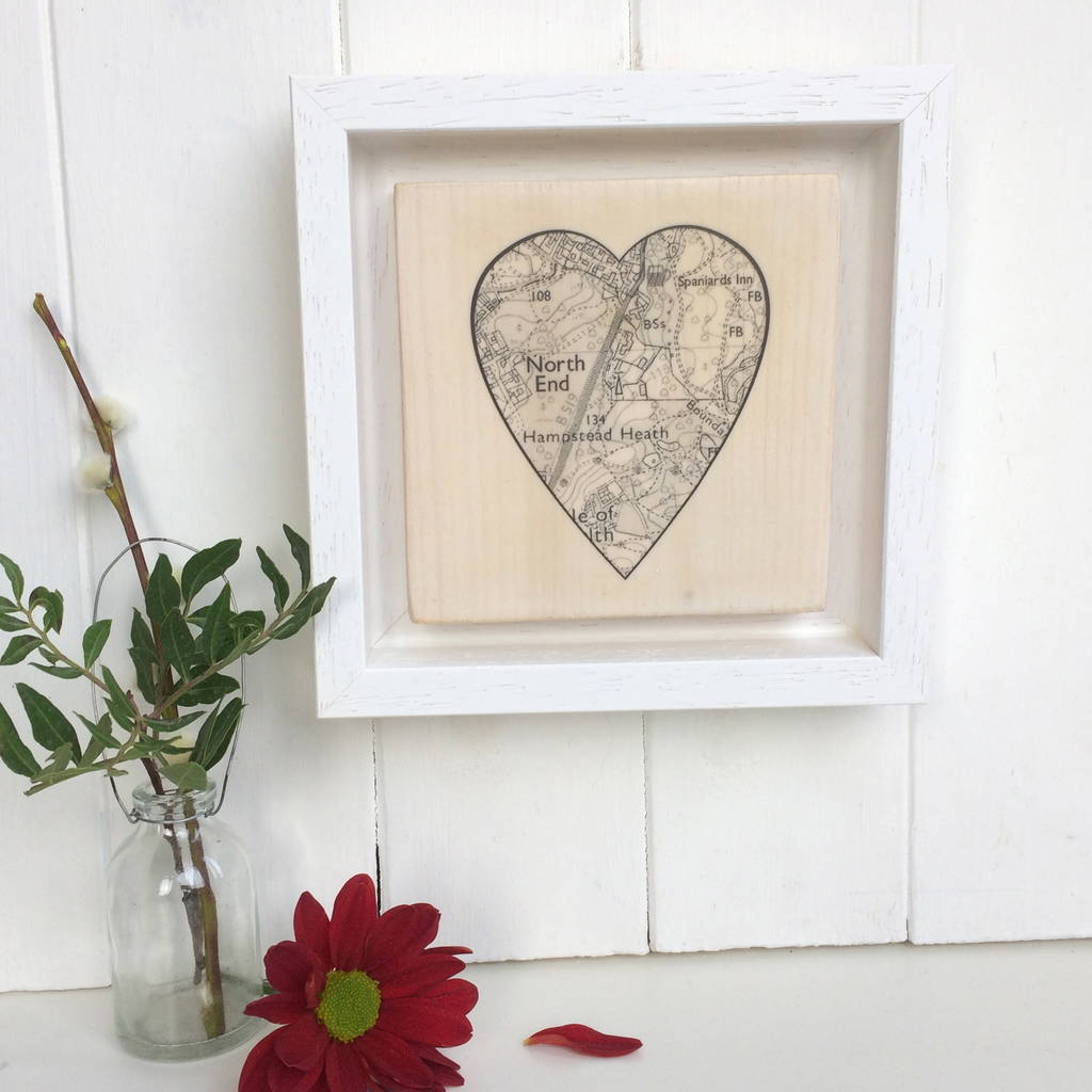 customised heart shaped map print by northern logic ...