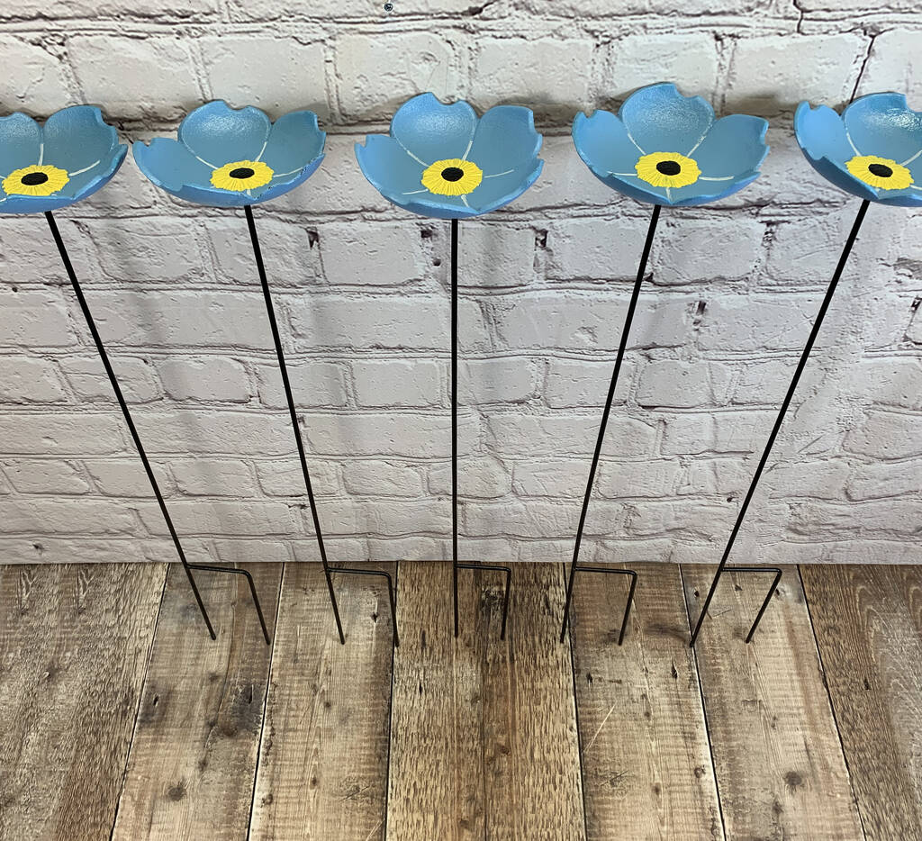 Set Of Five Cast Iron Forget Me Not Bird Feeders By Garden Selections ...