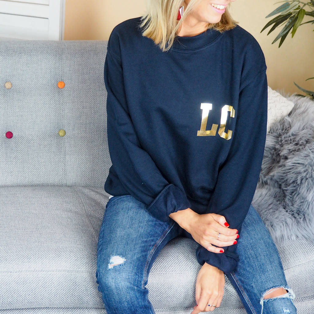 Personalised Initials College Sweatshirt By Rock On Ruby ...