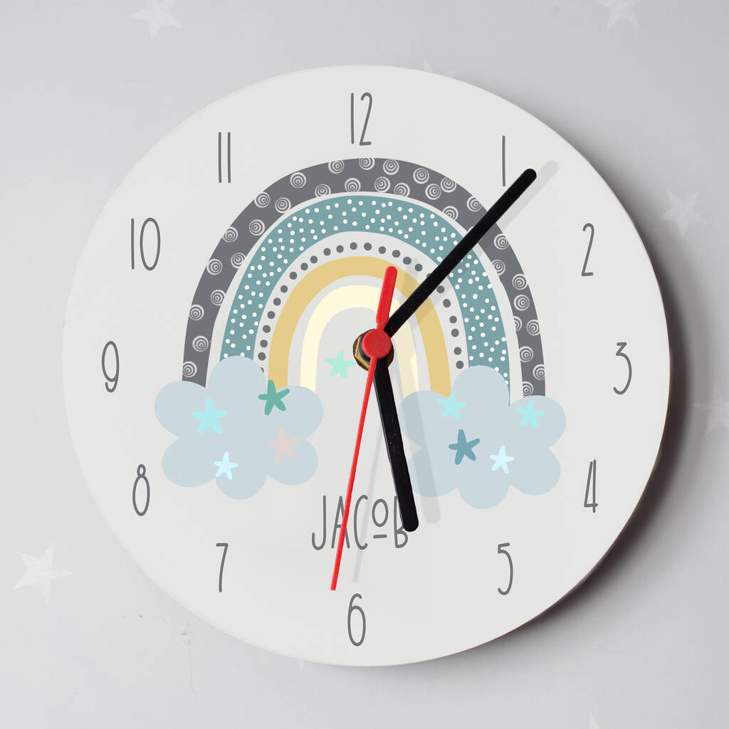 Rainbow Personalised Clock By Donna Crain | notonthehighstreet.com