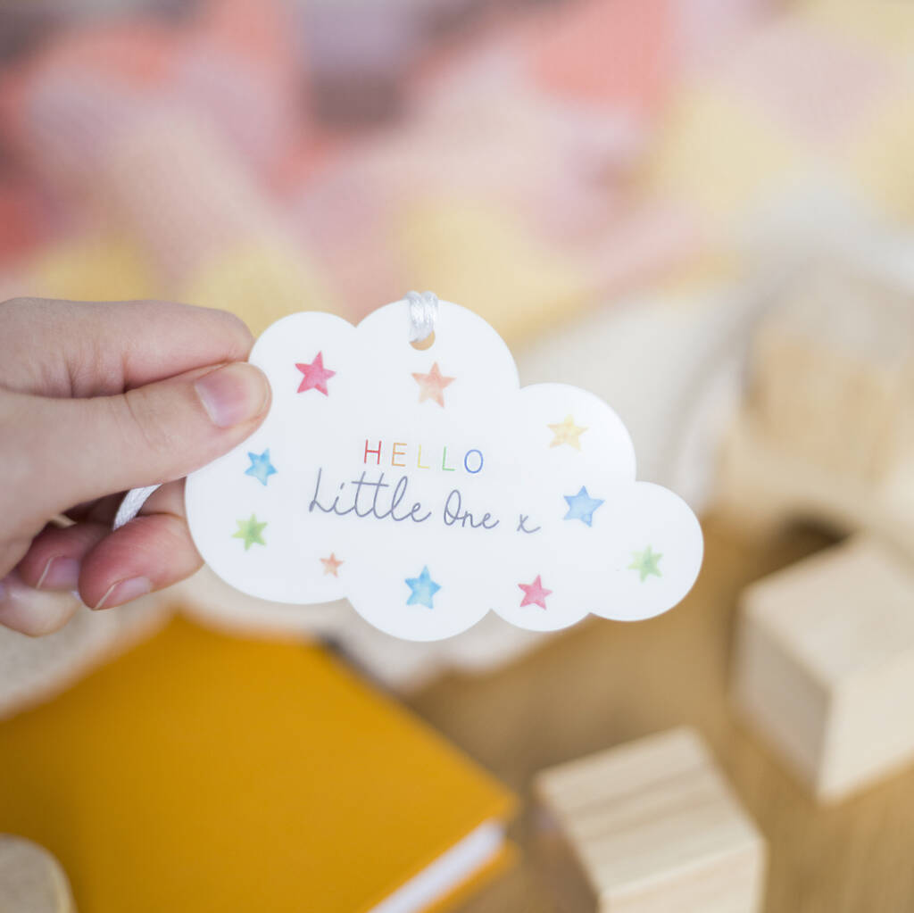 Hello Little One Cloud Rainbow Keepsake By Periwinkle and Clay