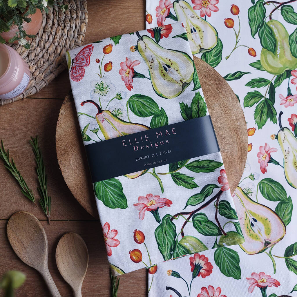 Primrose Pear Tea Towel By Ellie Mae Designs | notonthehighstreet.com