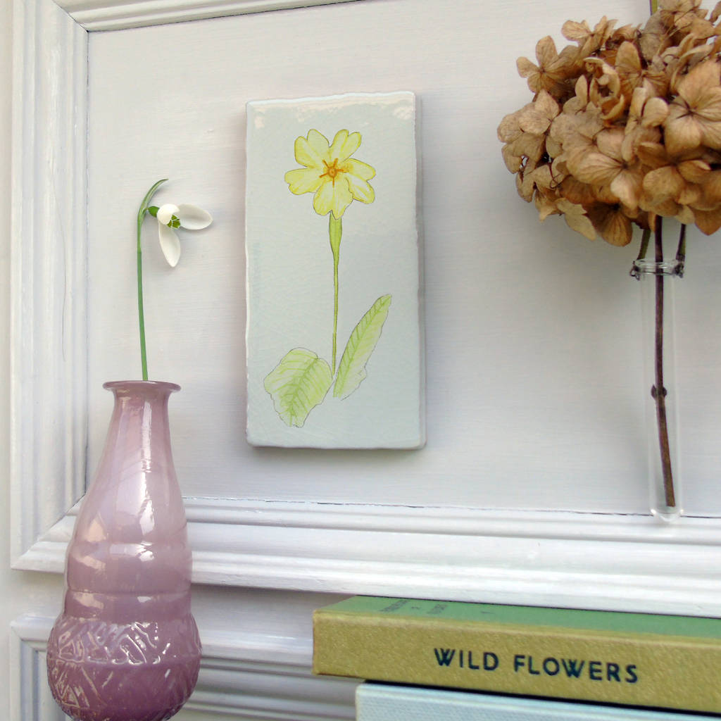 Primrose Ceramic Tile Wall Art By littlebirdydesigns