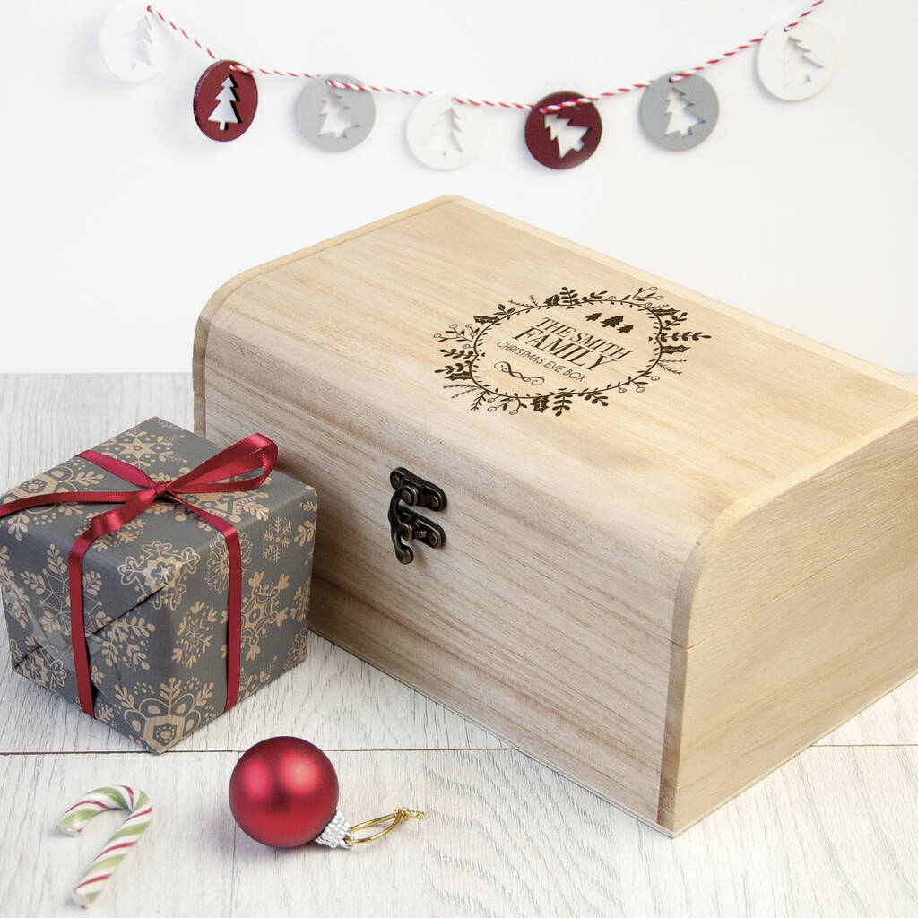 Personalised Family Christmas Eve Wooden Chest By JUNGLEY ...