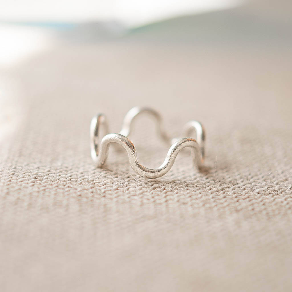 Sandy Ripple Wave Ring By Sadie Jewellery