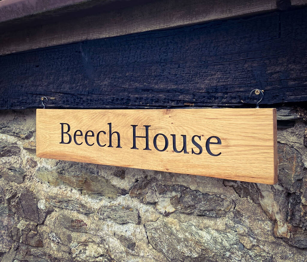 Hanging House Plaque Handmade From Devon Oak By Grain Designs ...