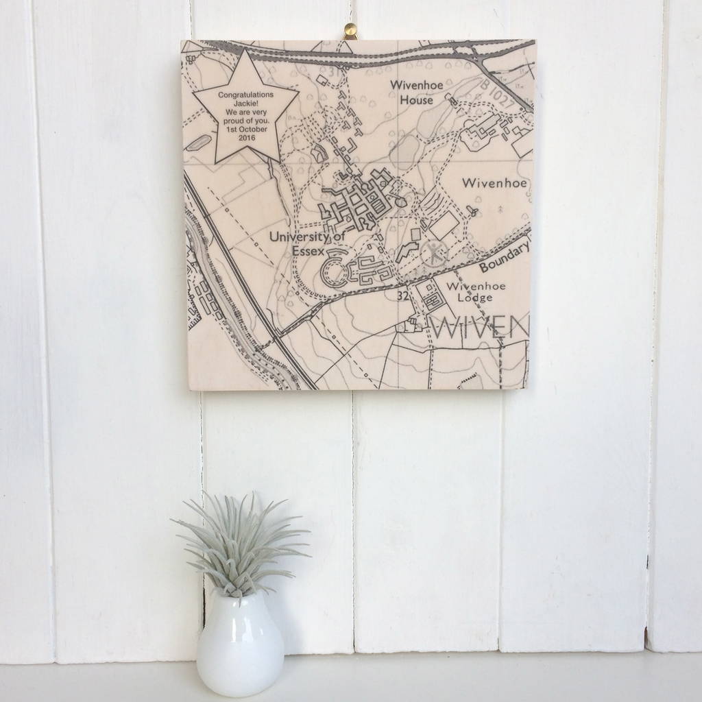 personalised university map graduation print by northern logic ...