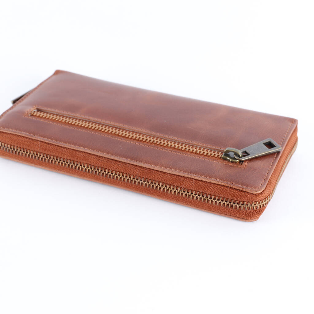 Leather Ziparound Purse, Brown By The Leather Store ...