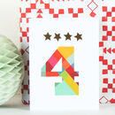 Mini Gold Star Number Four Card By Kali Stileman Publishing ...