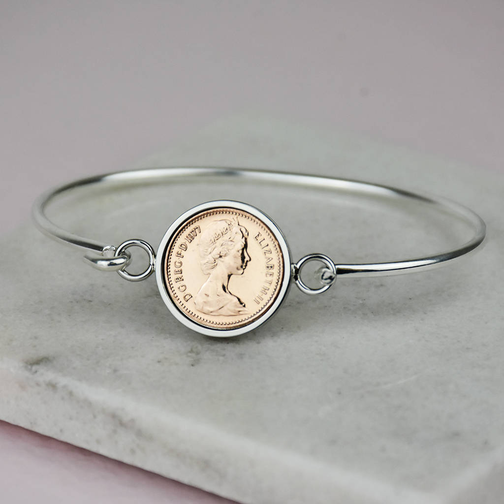 Half Penny Year Coin Bangle Bracelet 1971 To 1984 By Ellie Ellie ...