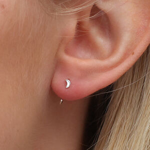 18ct Gold Plated Or Silver Moon Pull Through Earrings By Hurleyburley | notonthehighstreet.com