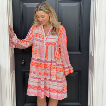Aztec Short Neon Summer Dress By Cove