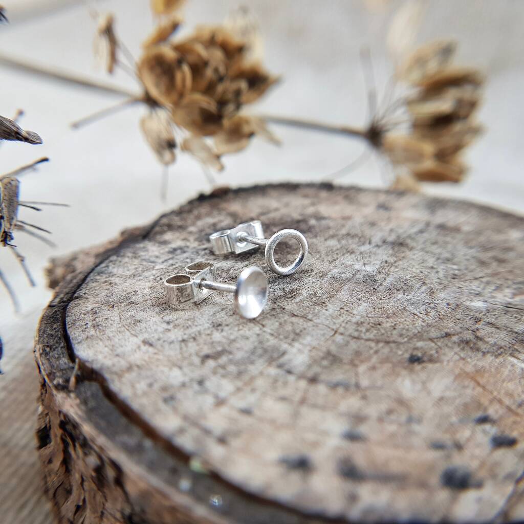 mishmatched silver studs dome and circle by anna calvert jewellery ...