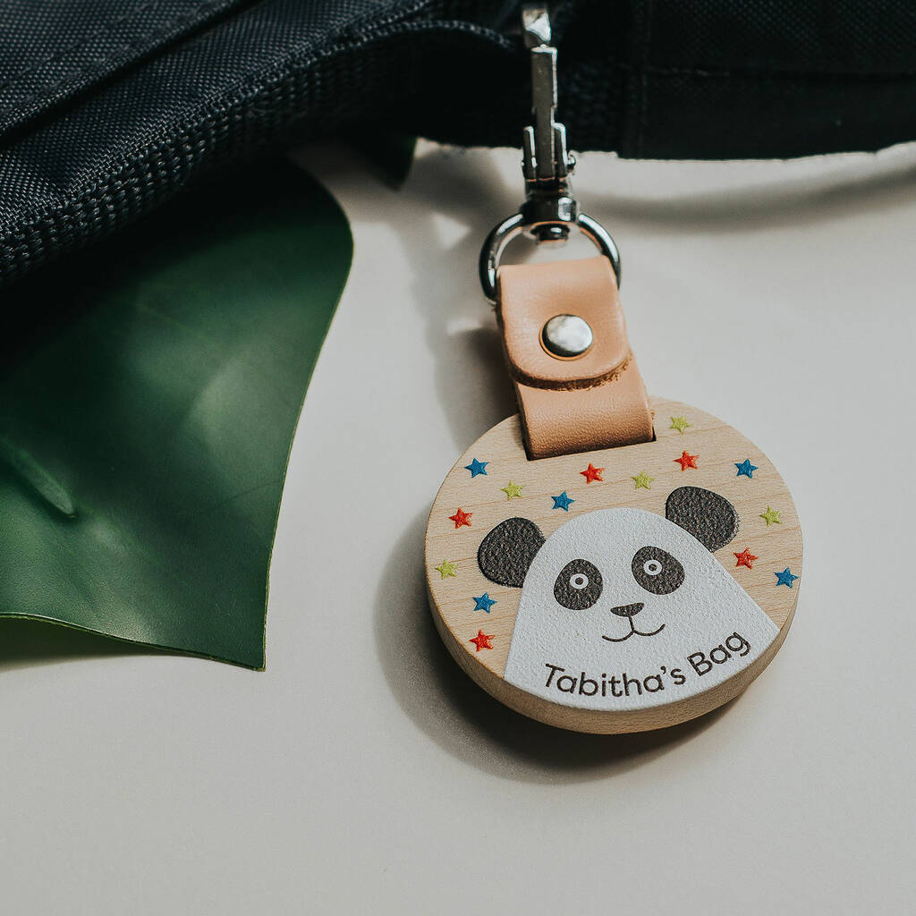 personalised school bag tag panda by create gift love ...