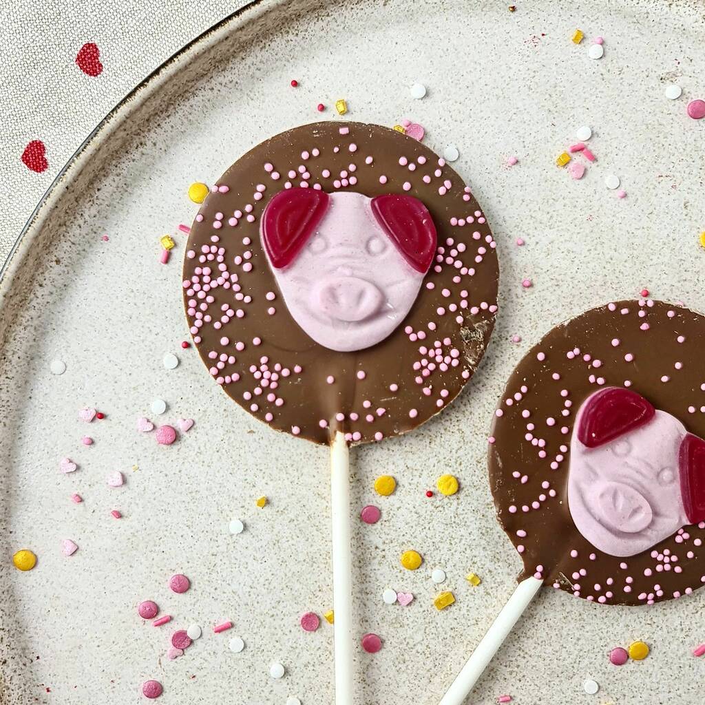 Pig Sweet Milk Chocolate Lollipop By The Slabb | notonthehighstreet.com