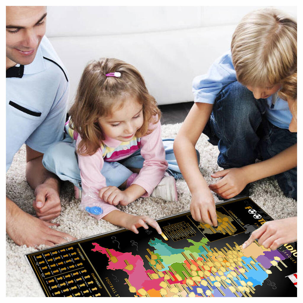 English Football Stadiums Scratch Off Map By Football Stadium Maps ...