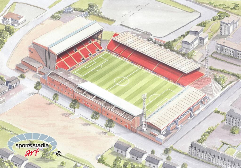 Aberdeen Fc Pittodrie Stadium Fine Art Print By Sports Stadia Art