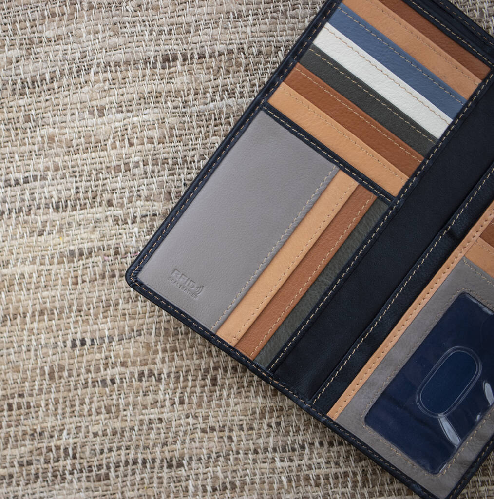 Personalised Large Multicolour Leather Purse Wallet By Wombat ...