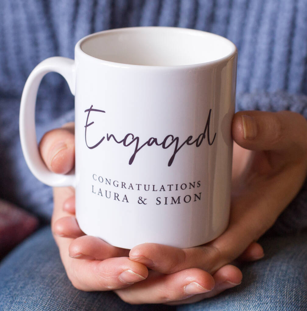 Engaged Personalised Engagement Mug By Little Cherub Design ...