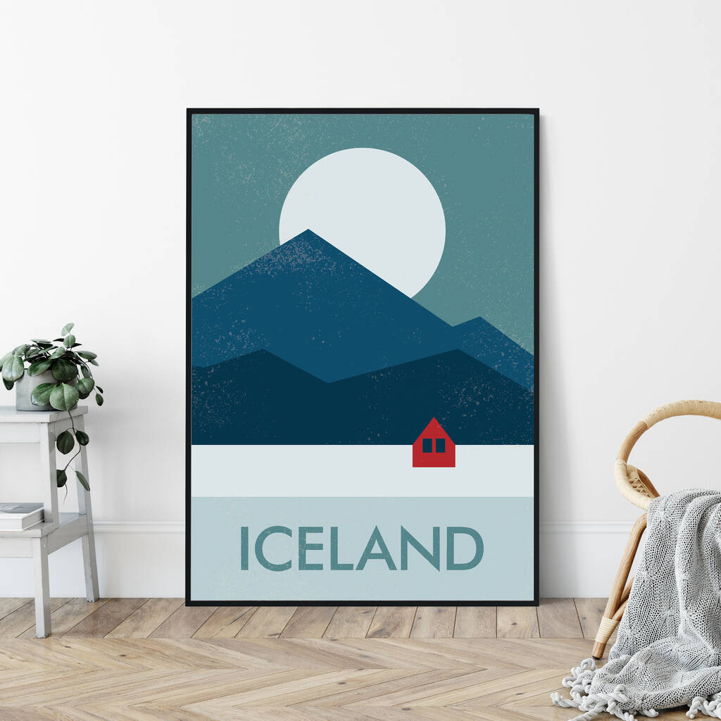 Iceland Travel Poster Print By Swissty | notonthehighstreet.com