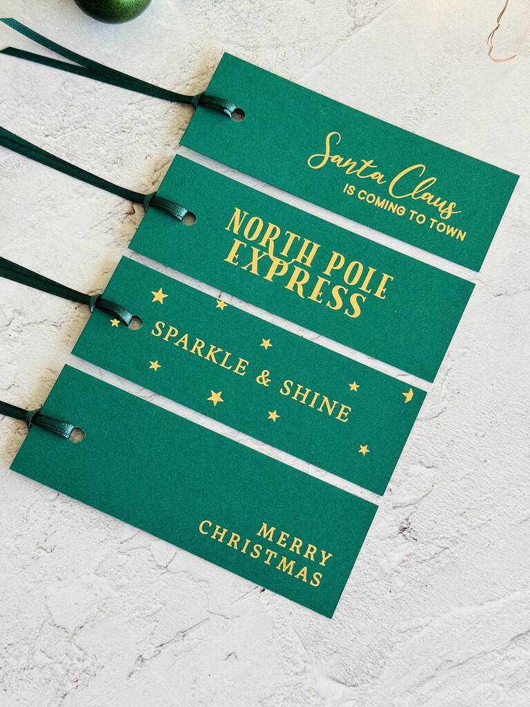 Christmas Gift Tags Green With Gold Foil Set Of Four By Paper Here ...